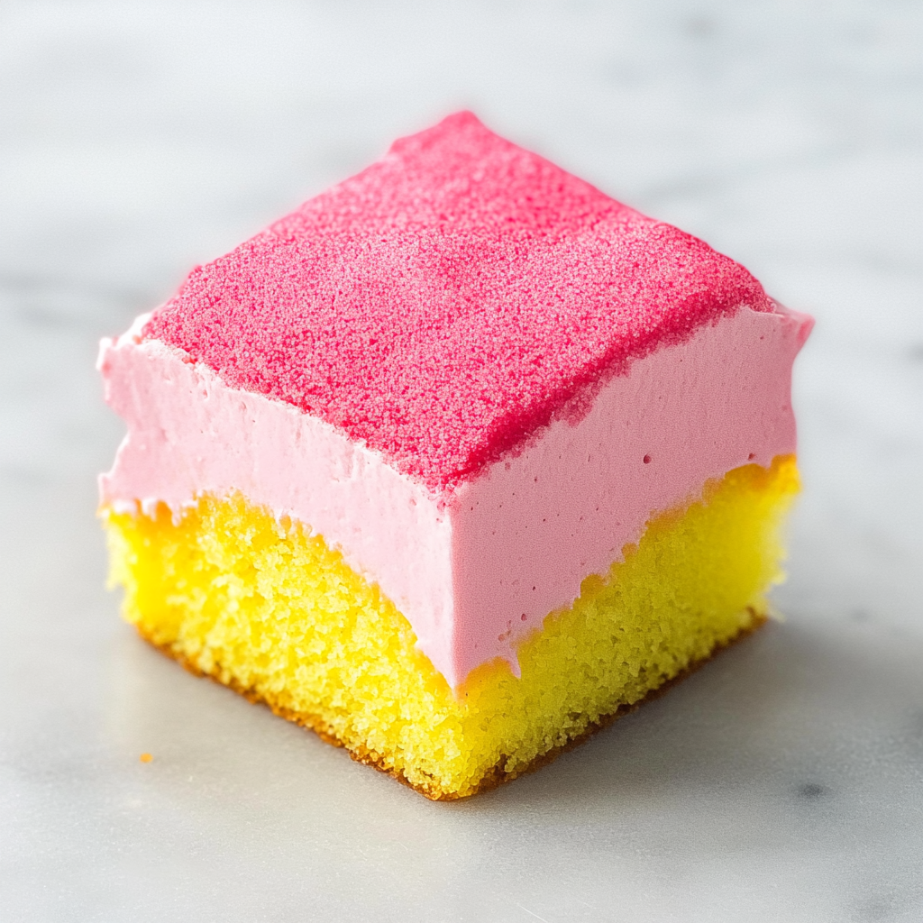 Pink Lemon Velvet Cake Squares