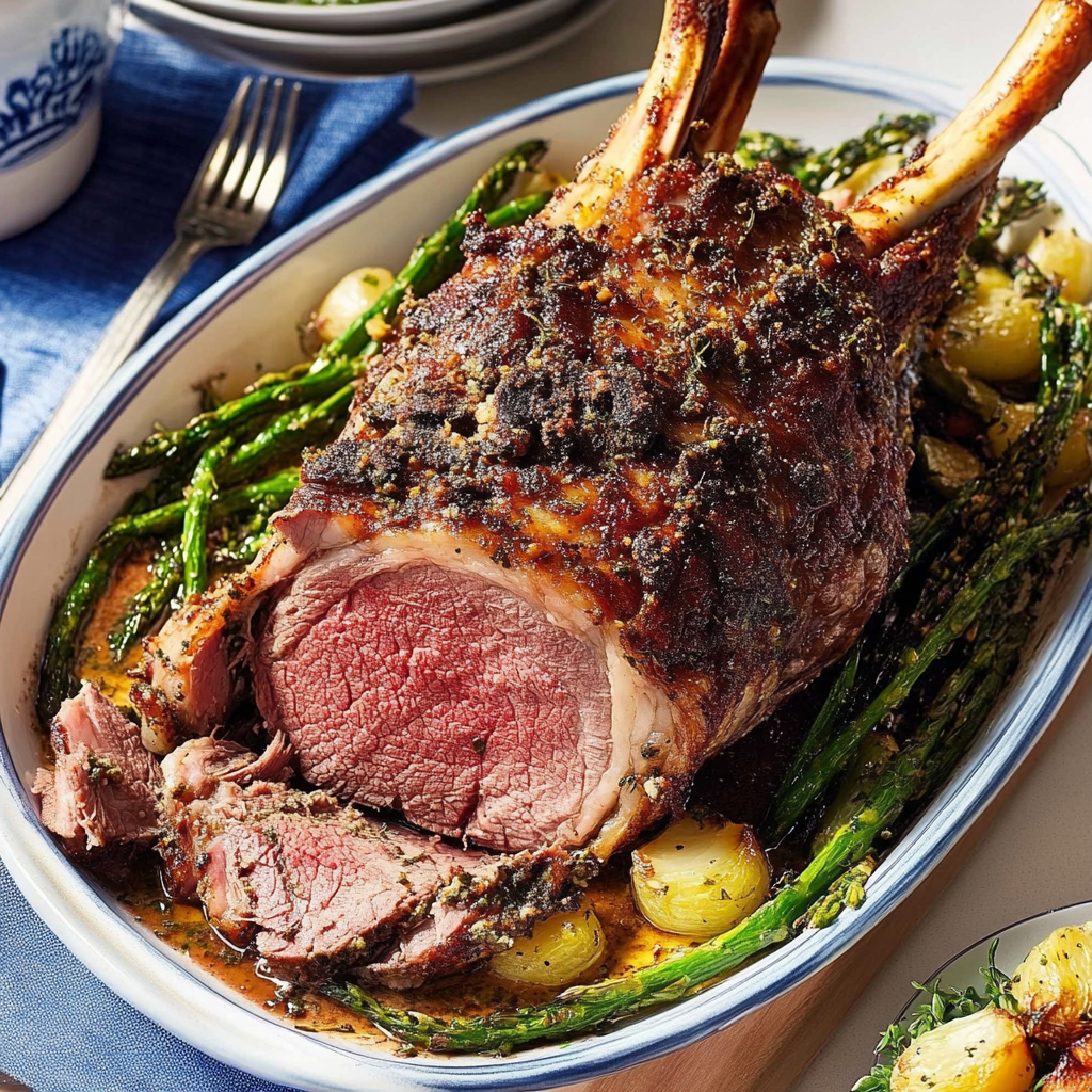 Oven Roasted Bone-in Leg Of Lamb