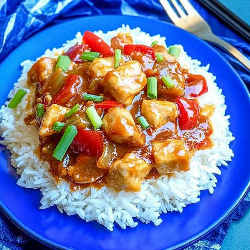 Instant Pot Sweet and Sour Pork Over Rice