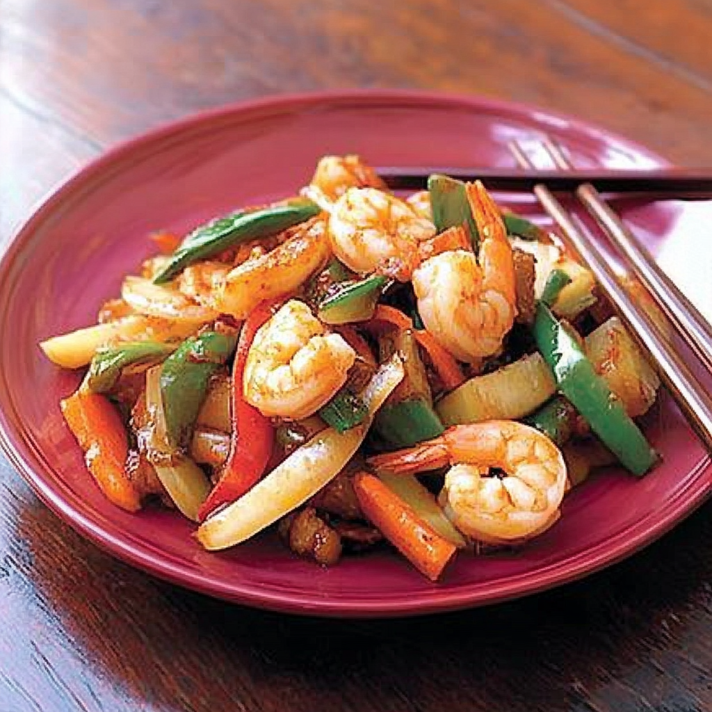 30-Minute Spicy Guava-Glazed Shrimp Stir Fry